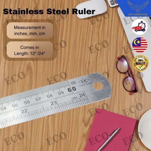 ENDO KEIKI (Japanese Type)DK Heavy Duty Stainless Stell Straight Ruler 12”(30CM) , 24"(60CM ...