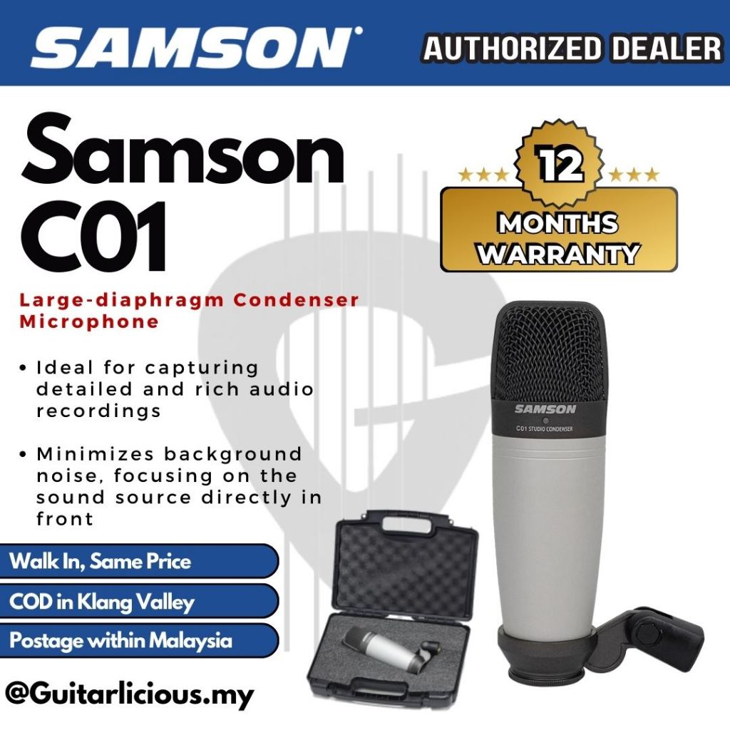 Samson C01 Large-diaphragm Condenser Microphone (C-01 / C 01) | Shopee ...
