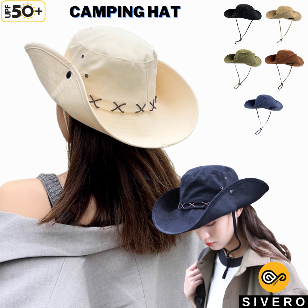 Camping Hat Forest Jungle Cap Topi Cowboy Hat Bucket Hat Boonie Men ...