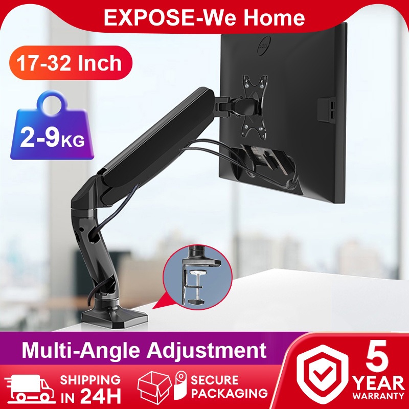 Monitor Stand Arm 17-32 Inch Vesa Size Computer Monitor Stand Adjustable Desktop Mount Bracket ...