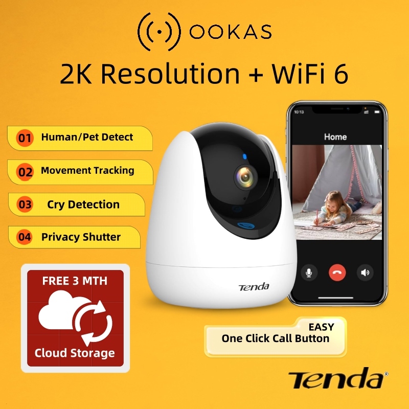 Tenda 4MP/3MP 2K+ WiFi 6 Auto Patrol 360 Ai Smart Wireless WiFi CCTV ...