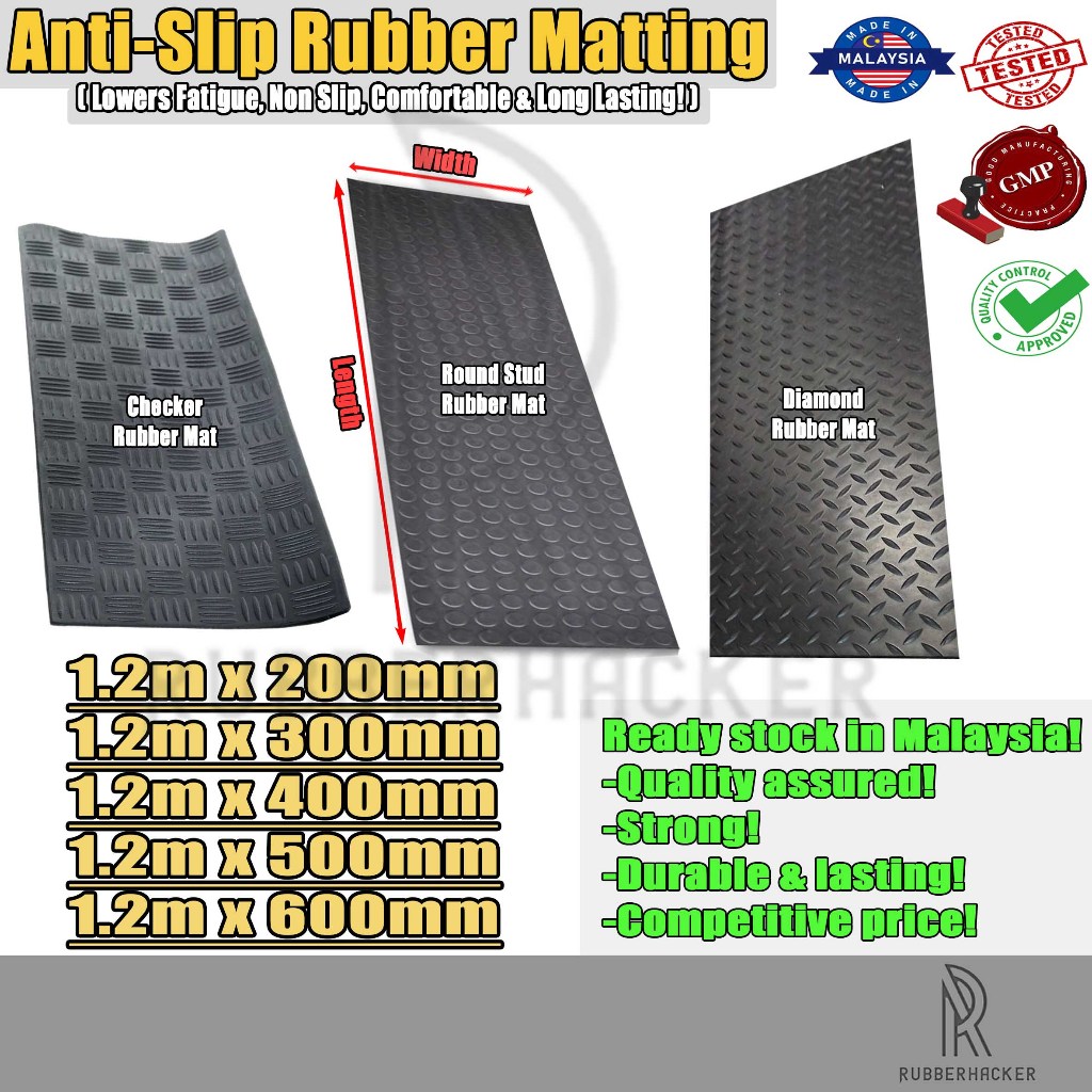 Anti slip diamond rubber mat round stud rubber mat checker mat 1.2m ...