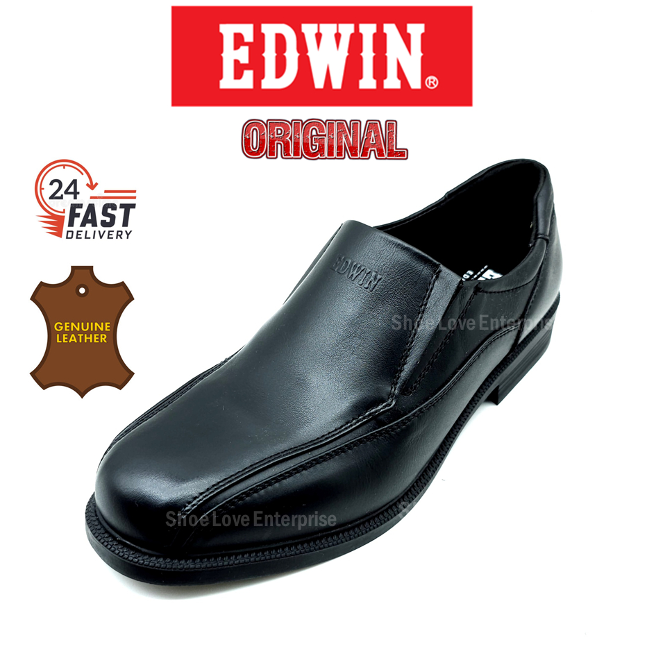 🔥LEATHER🔥 EDWIN KASUT KULIT HITAM LELAKI UNIFORM / PEJABAT LELAKI EDWIN MEN LEATHER OFFICE ...