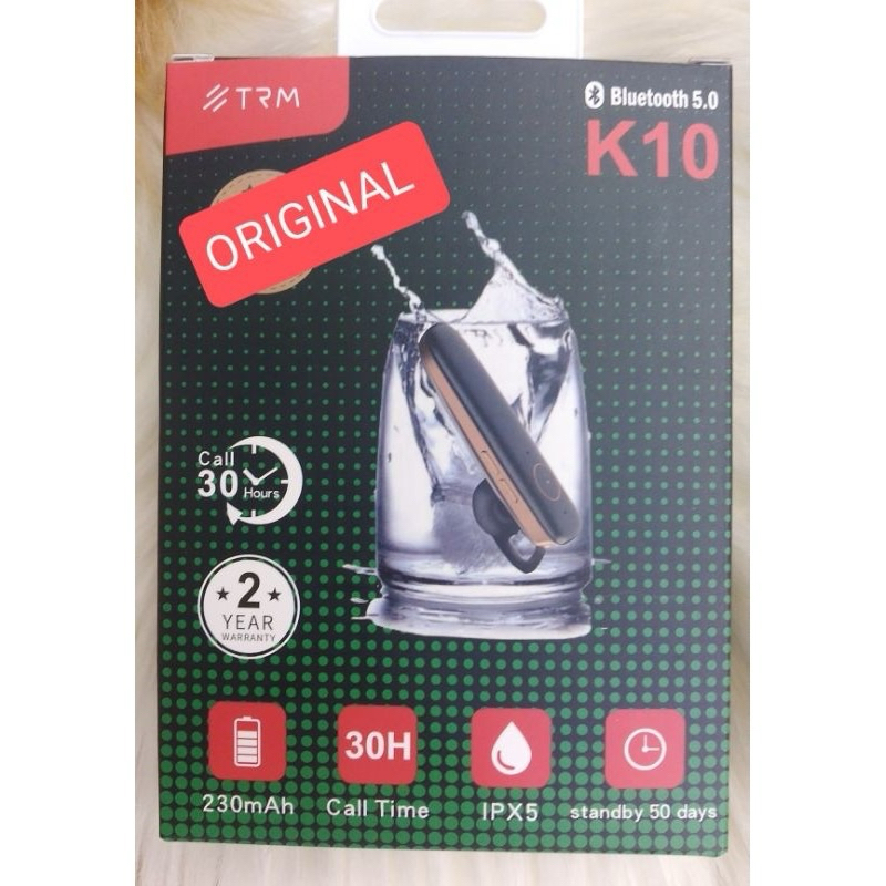 TRM MODEL: K10 ORIGINAL Waterproof Bluetooth headset (Ready Stock ...