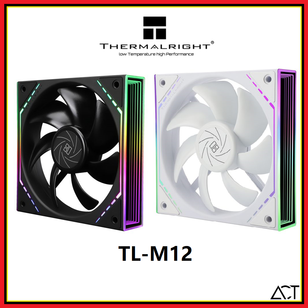 Thermalright TL-M12 Black / White 5V ARGB 3Pin PWM 12CM Casing Fan S ...