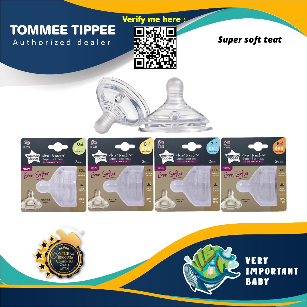 Tommee Tippee Closer To Nature Super Soft Teat (2pcs) | Shopee Malaysia