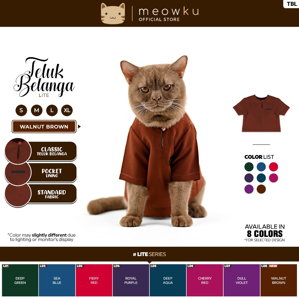MEOWKU Teluk Belanga Lite (Baju Raya Kucing) - Lite Series | Shopee ...