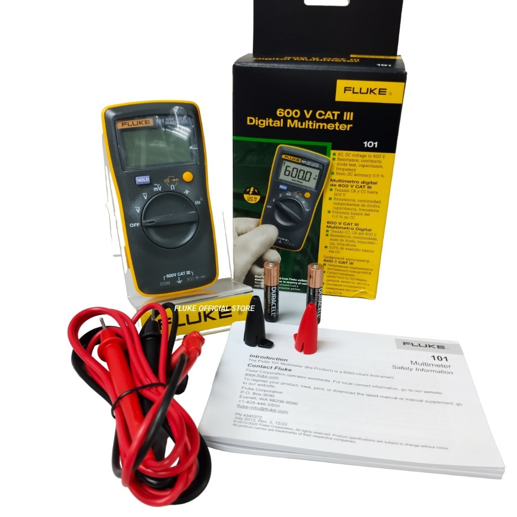 Fluke 101 Digital Multimeter, CAT III 600V Safety Rated,Fluke 101 ...