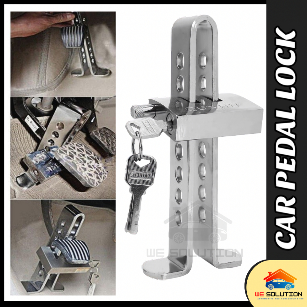 Universal Stainless Steel Car Pedal Brake Lock Anti Theft Security Lock ...