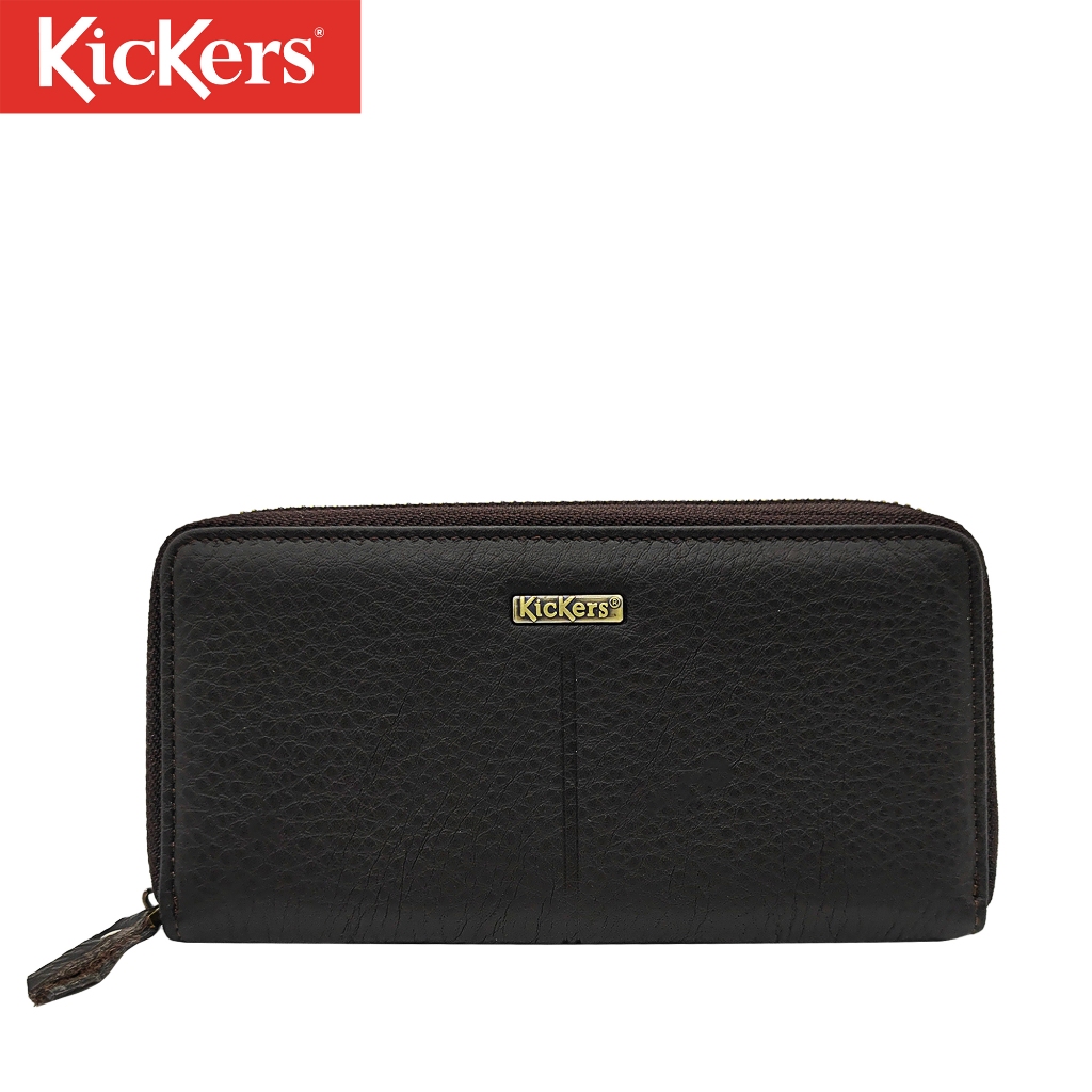 Kickers Genuine Cow Leather Copper Logo Bifold Long Wallet #KDNN ...