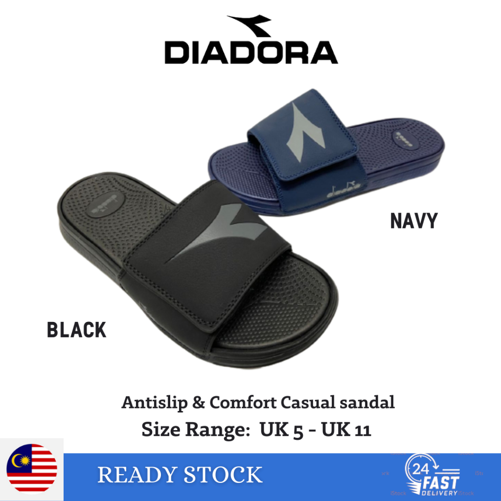 Diadora 4181 Unisex Slip On Sandal with Velcro Tape Straps | kasut ...