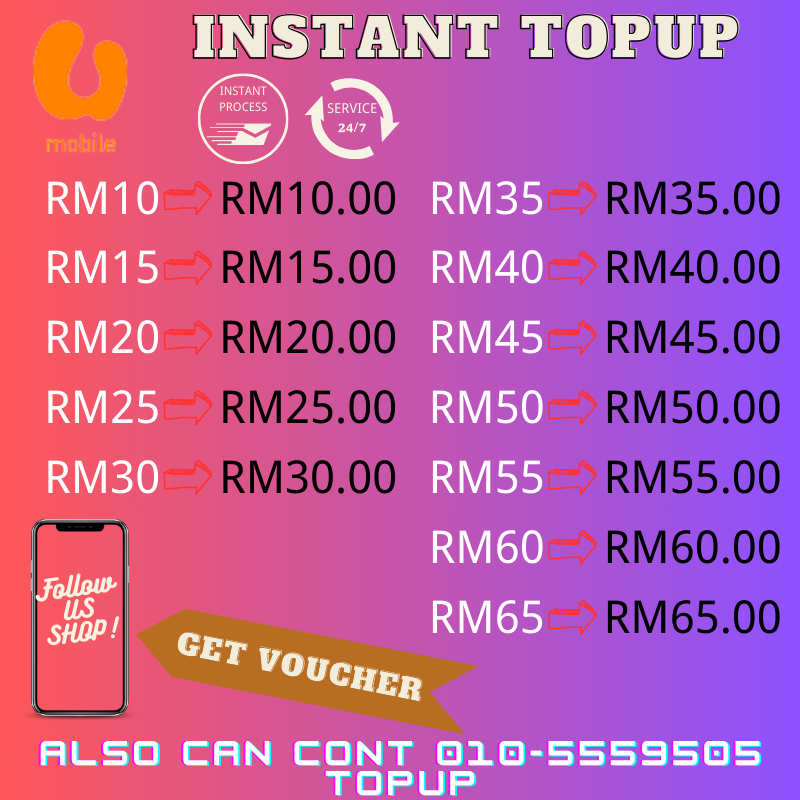 U Mobile simcard x for Instant Top Up / Reload / Bill Payment | Shopee ...