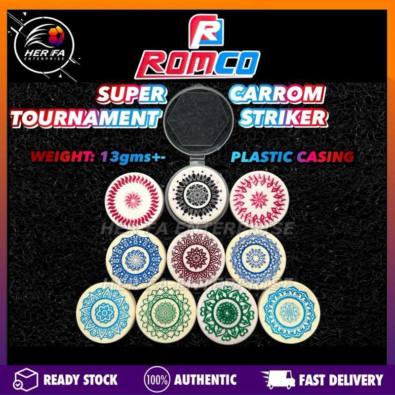 ROMCO Super Tournament Carrom Striker 100%ORIGINAL 13gms+- | Shopee ...