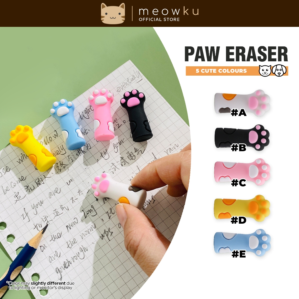 READY STOCK 🐱 Cat Paw Shaped Eraser (Pemadam Bentuk Kucing) | Shopee ...
