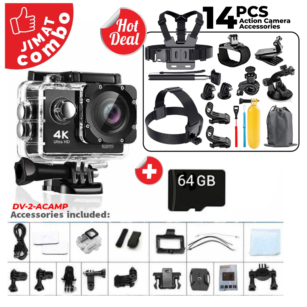 4K Ultra HD WiFi Action Camera 30M Underwater Video Recorder Waterproof ...