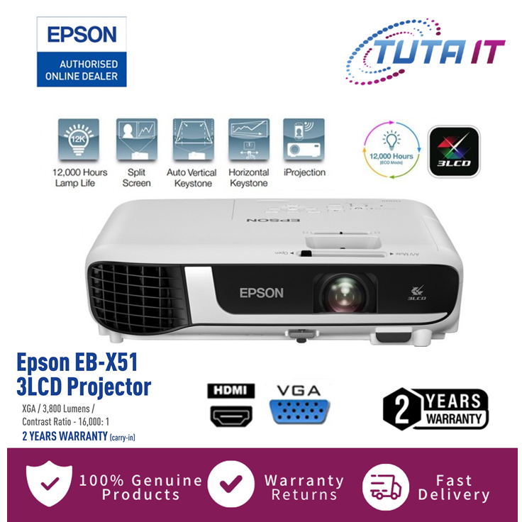Epson EB-X51 EB-X52 XGA 3LCD Projector | Shopee Malaysia