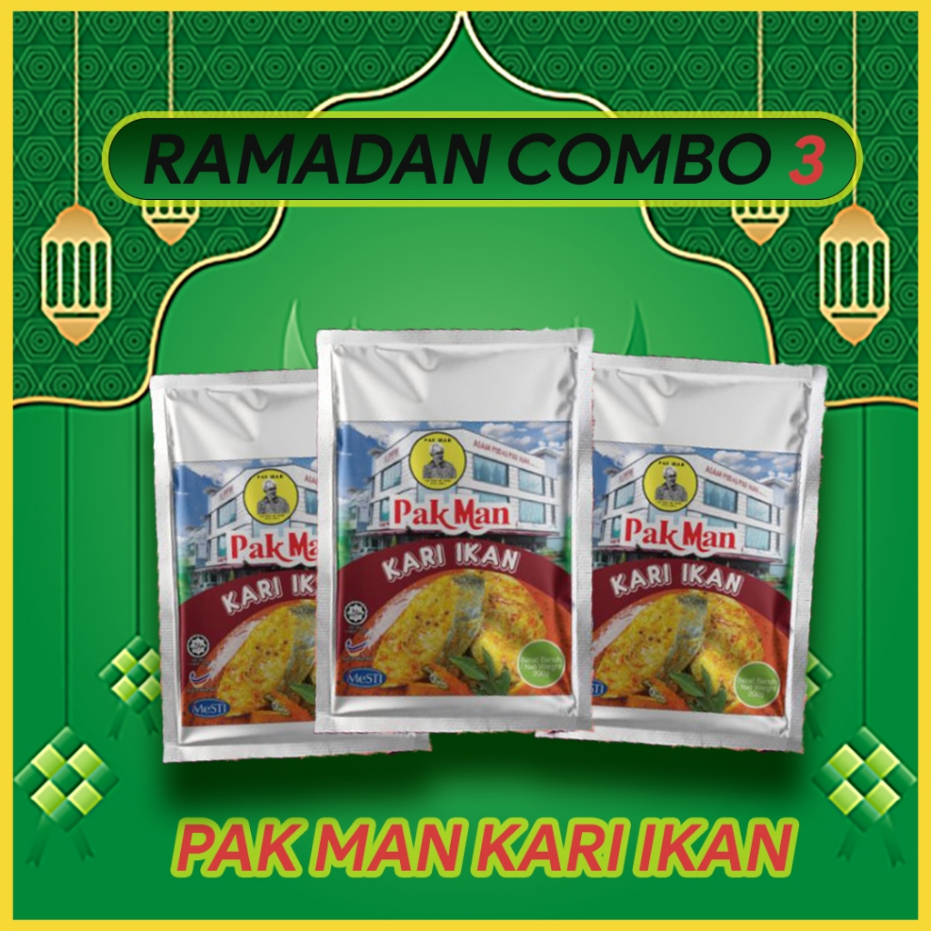 (Ramadan Combo 3 packs) Pes Kari Ikan Pak Man | Shopee Malaysia