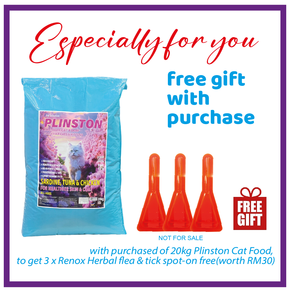 [BUY 1 FREE 3] 20kg Plinston Sardine Tuna & Chicken Premium Cat Food ...