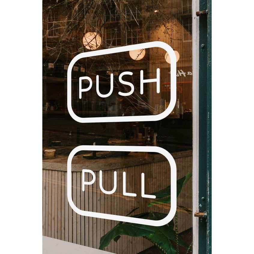 Pull Push Sticker | Stiker Pintu Kaca | Pull Push Door Sign 04 | Shopee ...
