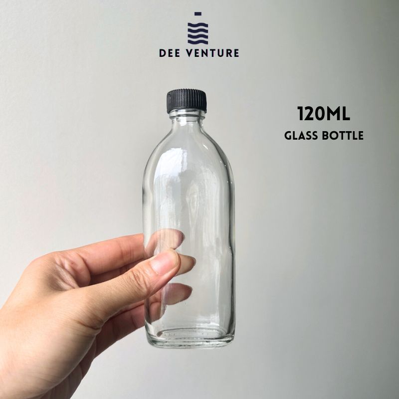 120ml Clear Glass Bottle with Cap and Insert suitable for own branding ...