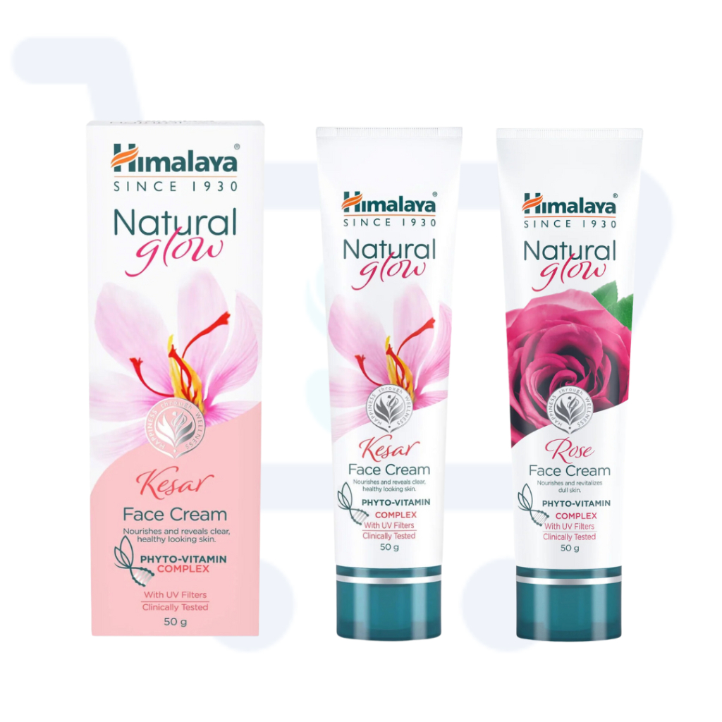 Himalaya Natural Glow Kesar Fairness Cream 50g & Natural Glow Rose Face ...