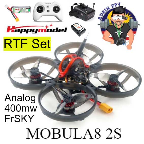 RTF Happymodel Mobula8 1-2S 85mm Micro FPV Racing RC Drone Whoop ...