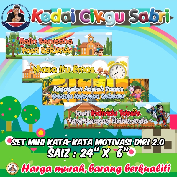 SET BANNER MINI MOTIVASI DIRI 2.0 (4 PCS/SET) (AMARAN : INI BANNER SAIZ ...