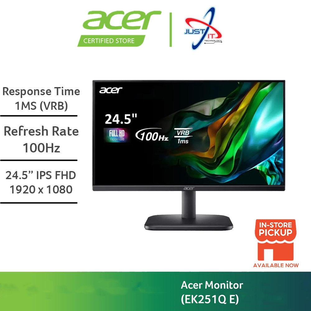 ACER EK251Q E (24.5" ) / EK271 (27") / EK241Y (23.8") MONITOR ( IPS FHD / 1MS (VRB) / 100Hz ...