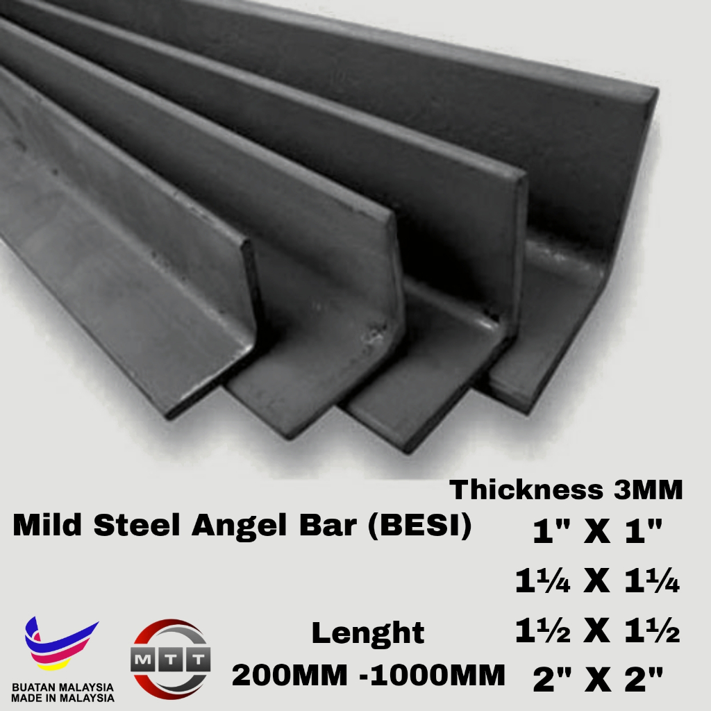 MILD STEEL (BESI) ANGEL BAR 200MM-1000MM (DIFFERENT SIZES AND LENGTH ...