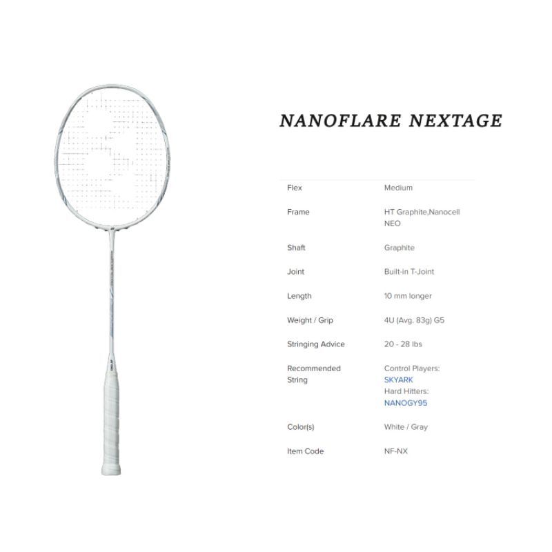 YONEX NANOFLARE NEXTAGE BADMINTON RACKET(100%ORIGINAL) | Shopee Malaysia