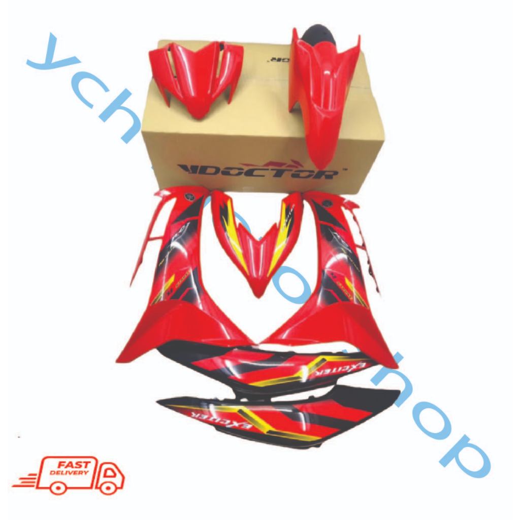 YAMAHA LC135 FI LC 135 FI 135LC FI V8 DOCTOR RC RED MERAH EXCITER COVER ...