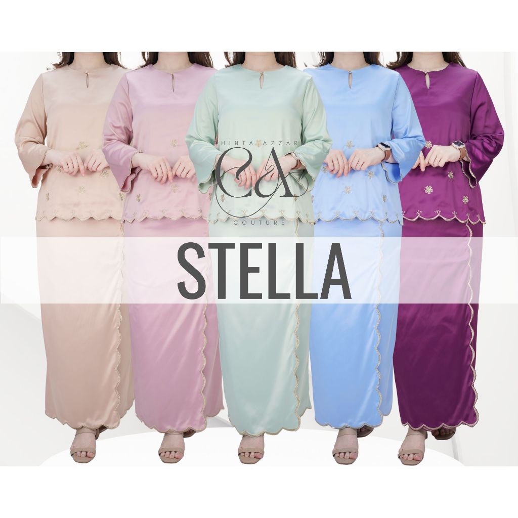 STELLA KURUNG KEDAH SULAM SET SATIN BAJU RAYA 2025 READY STOCK | Shopee ...