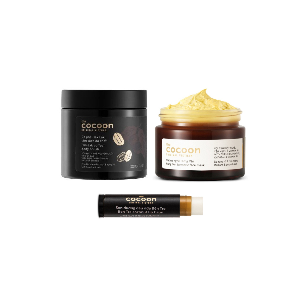 SPECIAL COMBO (Dak Lak Coffee Body Polish + Cocoon Hung Yen Turmeric Face Mask + Cocoon Ben Tre ...
