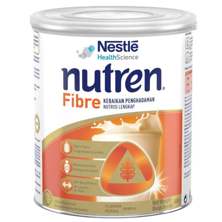 Nutren Fibre milk powder nestle complete nutrition vanilla flavour 800g ...