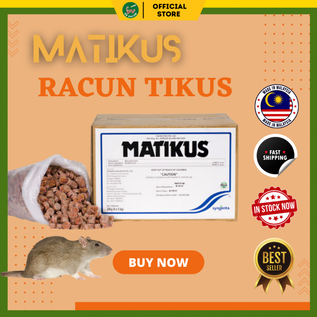 Racun Tikus Matikus 50g Ultra effective rodenticide bunuh mouse mice ...