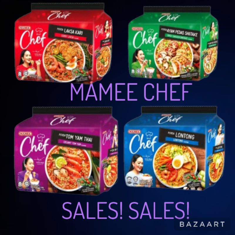 Mamee Chef Instant Noodles Curry Laksa/ Tomyam/ Spicy Chicken Shitake ...