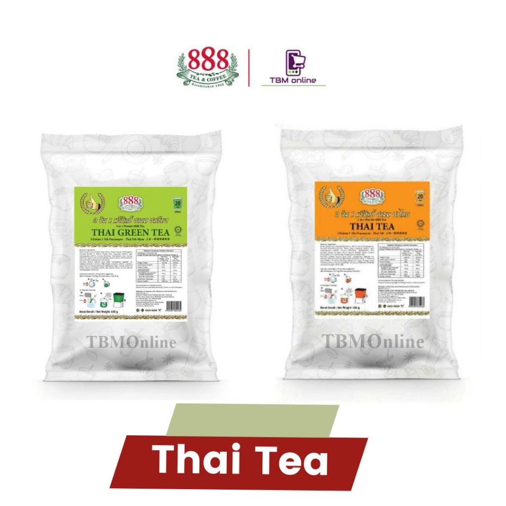 888 Instant Thai Tea 650g HALAL (3 in 1 Premix) - Thai Milk Tea / Thai Green Tea | Shopee Malaysia