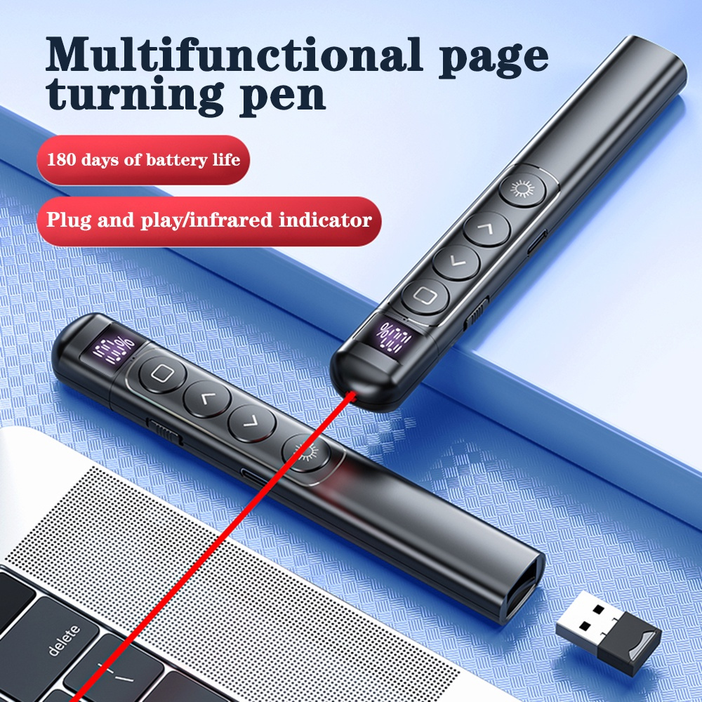 S7 Laser Page Turning Pen Wireless USB Presenter Clicker Powerpoint ...