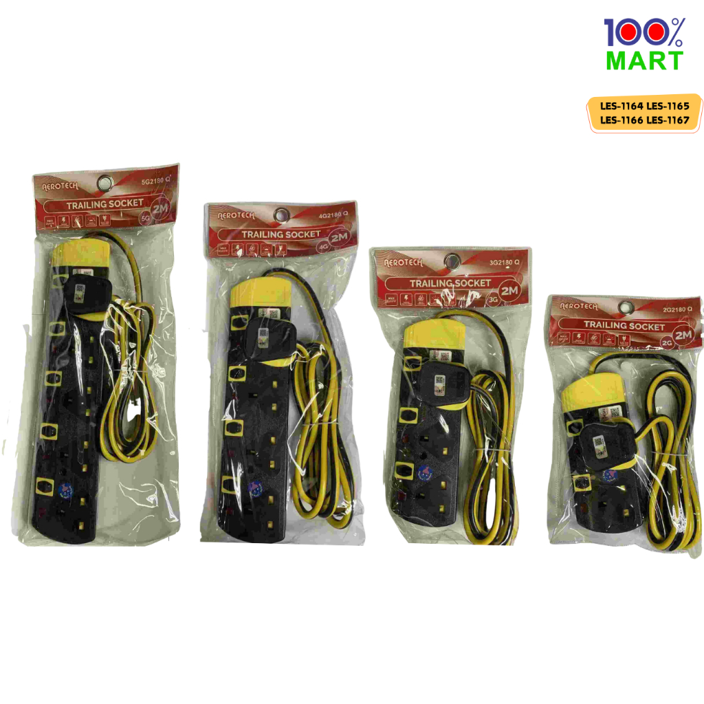 [100% Mart] Trailing Socket Extention Wire 2 Meter 5G/4G/3G/2G Sirim ...