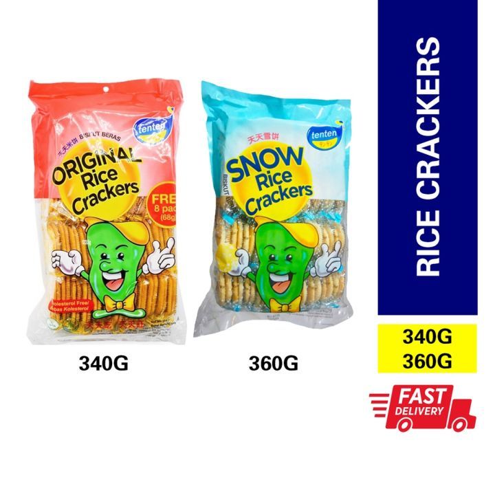 Tenten Rice Cracker 340g + 68g Original / Snow Cracker 360g | Shopee ...