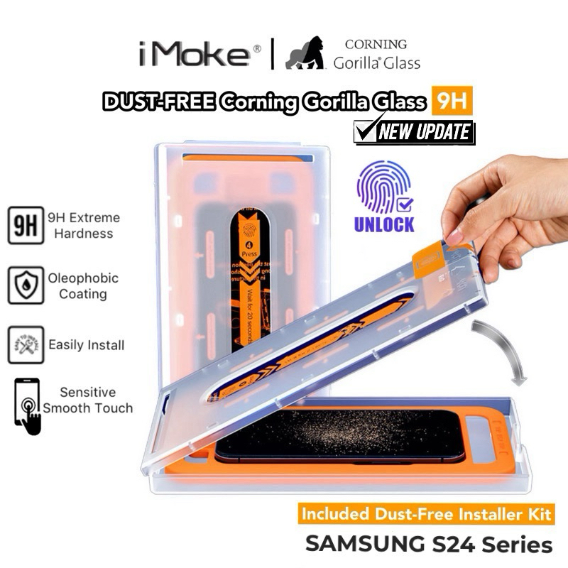 iMoke 9H Corning Gorilla Tempered Glass for Samsung Galaxy S25 Ultra 5G/S24 Ultra 5G/S24+/S24 ...