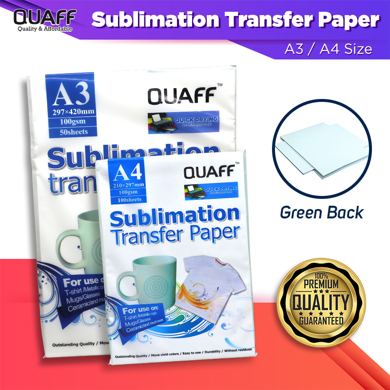QUAFF Sublimation Paper 100gsm - Quick Dry Sublimation Paper A4 | A3 ...