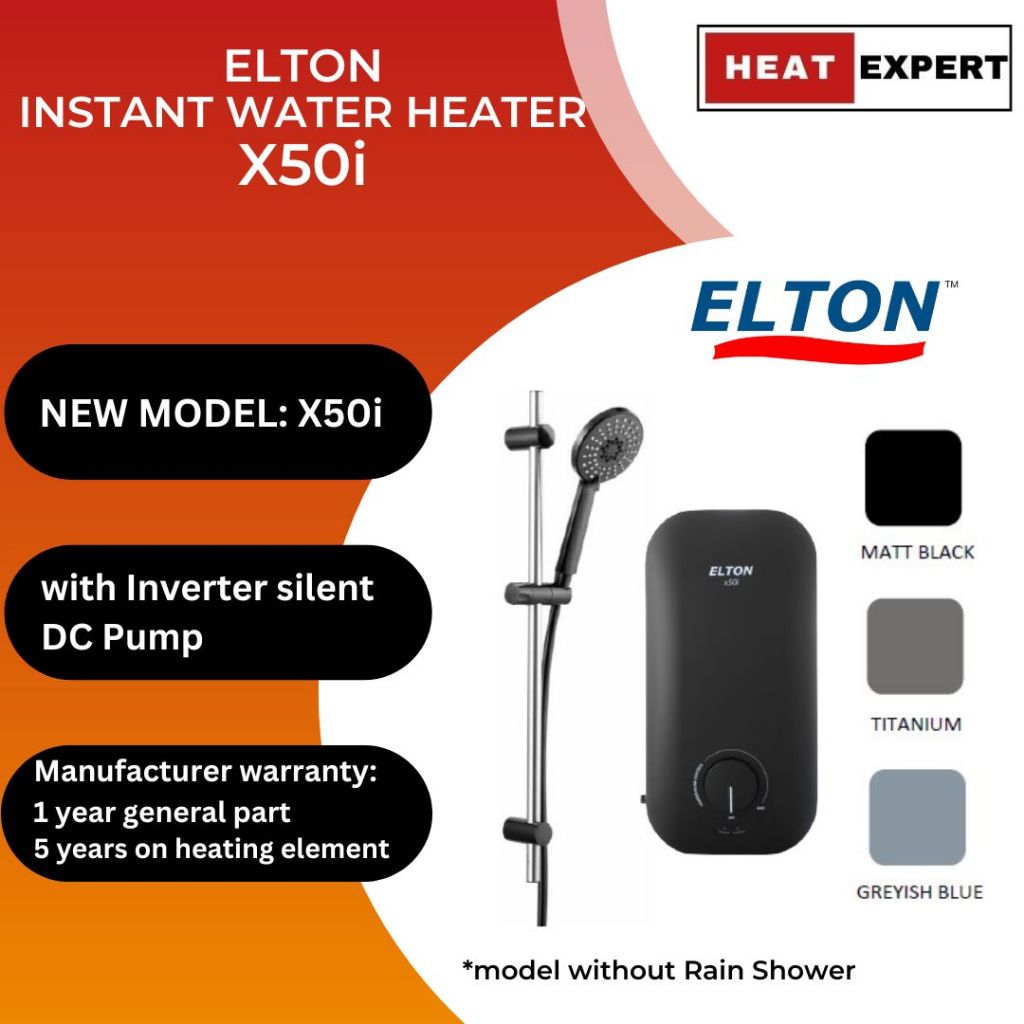 ELTON instant water heater NEW Model X50i with silent DC pump 5years warranty | Shopee Malaysia