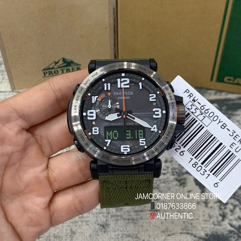 100% ORIGINAl CASIO PROTREK PRW-6600YB-3ER Cloth band (NILON STRAP ...
