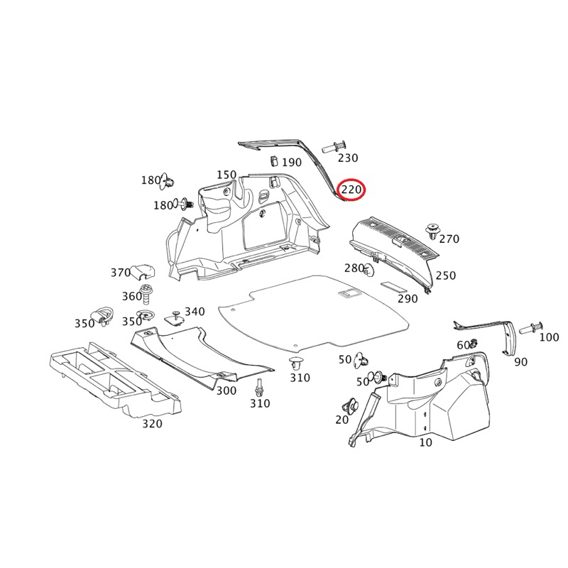 W204 TAIL LAMP TOP COVER NEW ORI PARTS C180 C200 2046931533/2046931633 ...