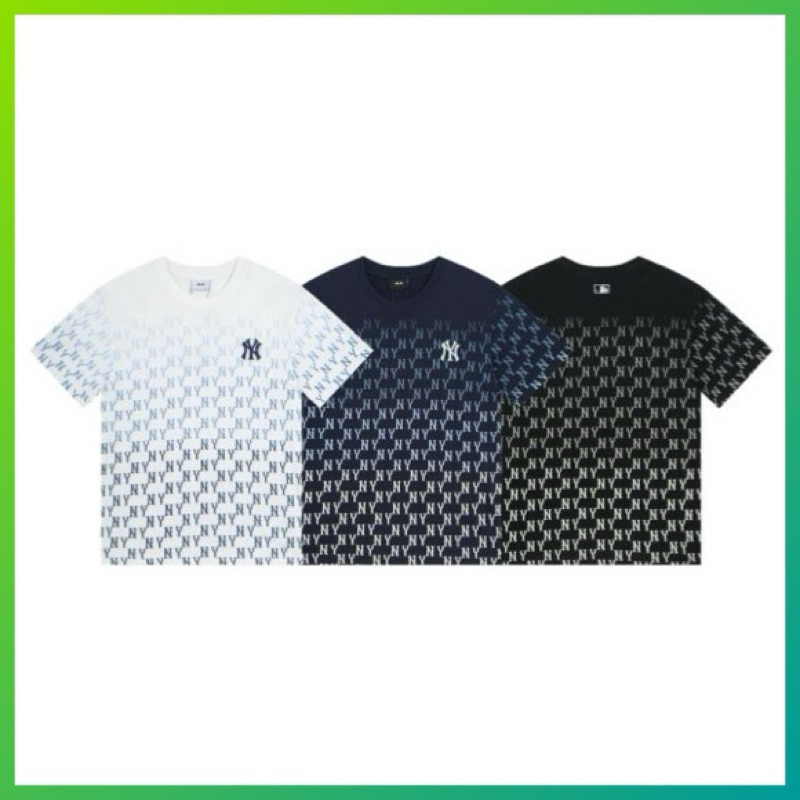 New York NY Full Print Embroidered sulam Logo Full Tag Tee Round Neck ...