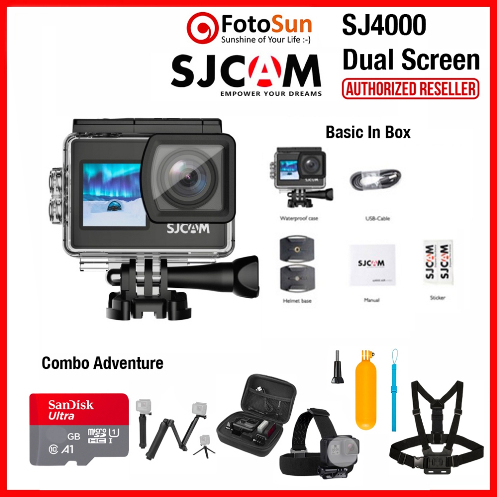 SJCAM SJ4000 Dual LCD 4K action camera with waterproof casing | Shopee ...