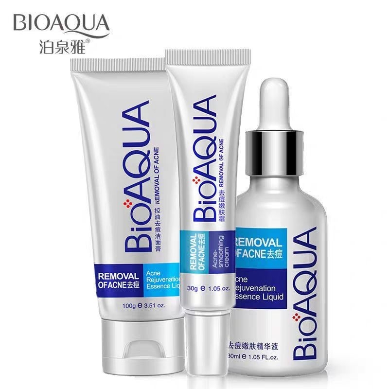 Bioaqua 3in1 Anti Acne Pure Skin Oil Control Set face facial cleanser ...