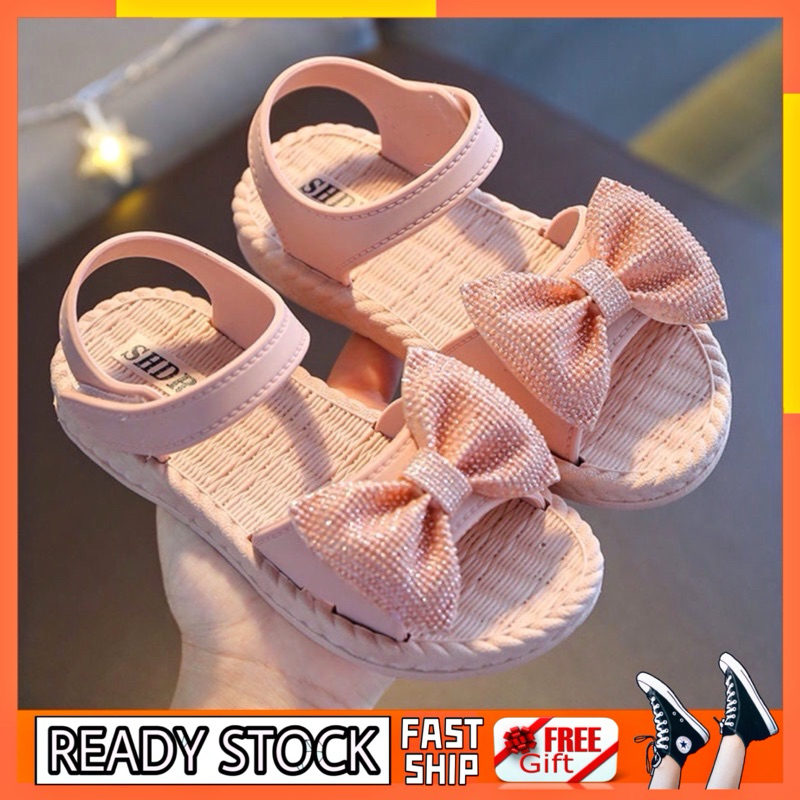 【Young.Wears】24-35 Kid's Girls Colorful Trending Ribbon Sandal / Girl ...