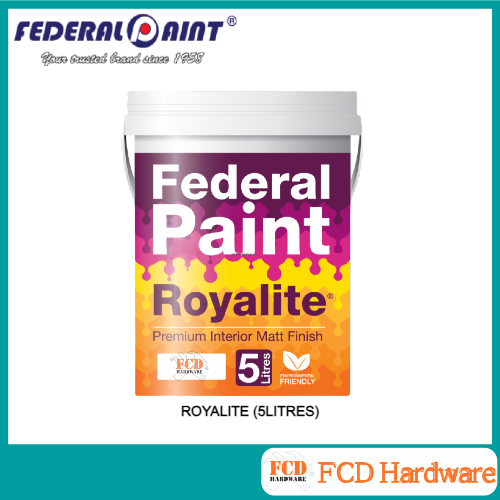[5Litres/White] FEDERAL PAINT Royalite Interior Emulsion Paint ...